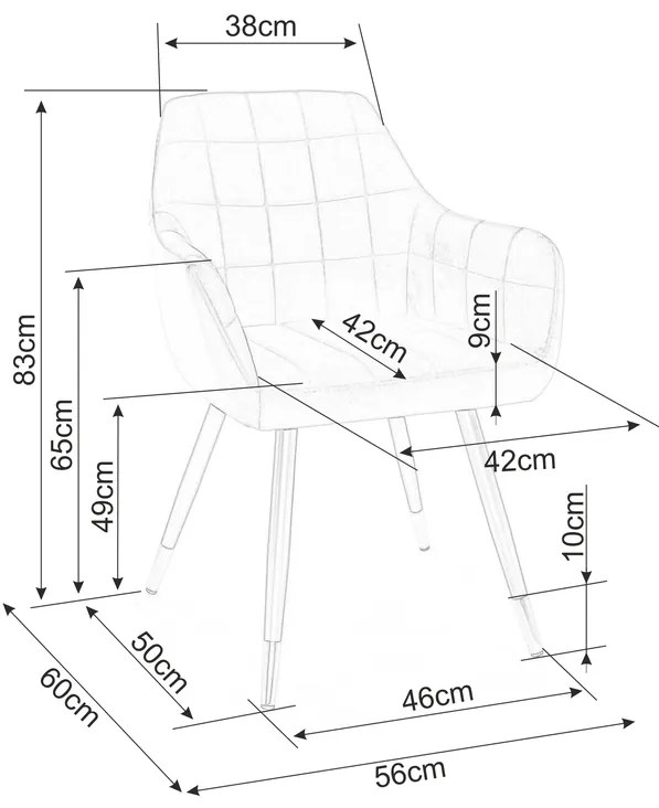 Jídelní židle Nuxe Velvet, šedá