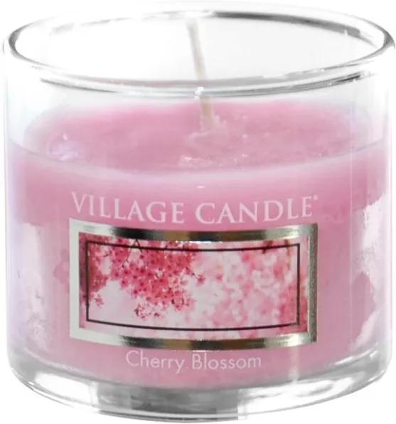 VILLAGE CANDLE Mini svíčka Village Candle - Cherry Blossom, růžová barva, sklo