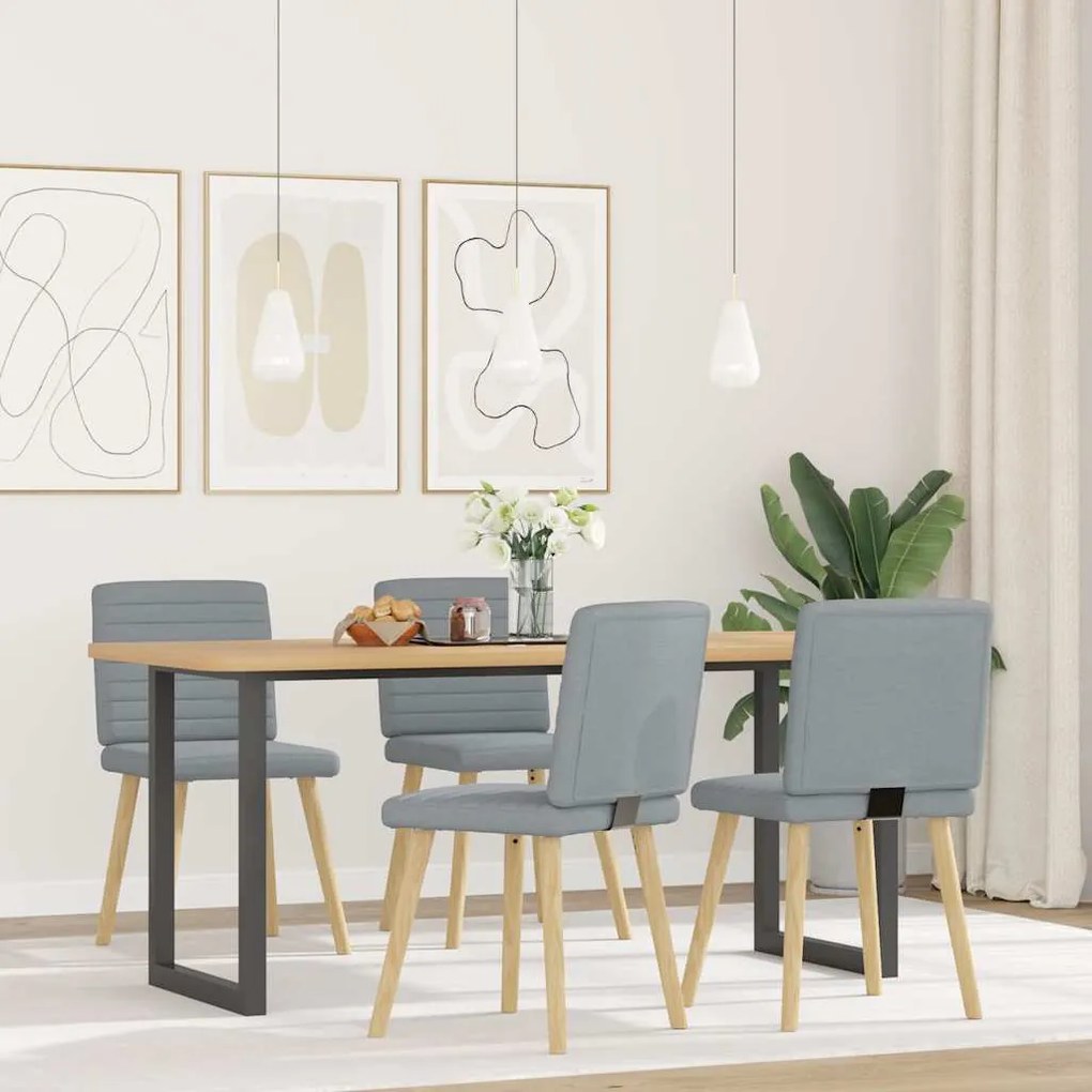 Jídelní židle 4 ks světle šedé textil 3315274