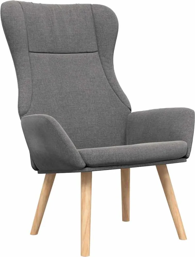 Relaxační křeslo s podnožkou světle šedé textil 3097882