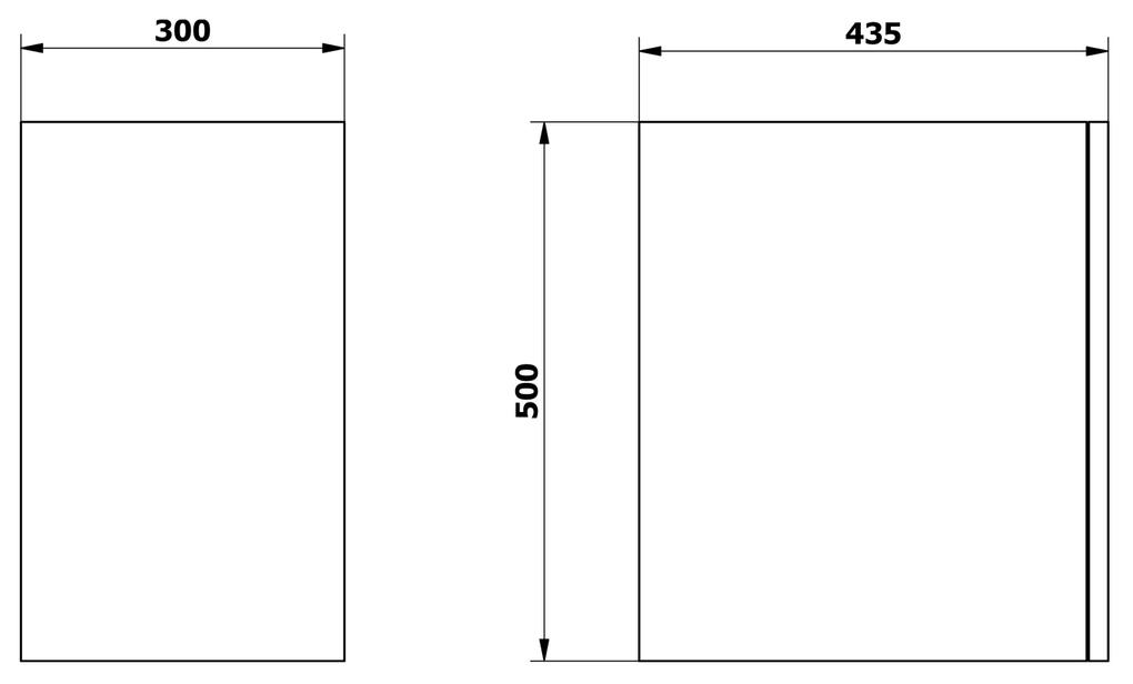 Sapho ODETTA skříňka spodní dvířková 30x50x43,5cm, pravá/levá, jilm bardini DT300-1313