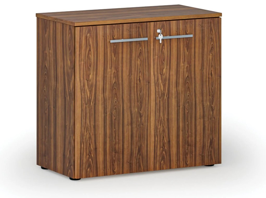 Kancelářská skříň s dveřmi PRIMO WOOD, 800 x 420 x 740 mm, ořech