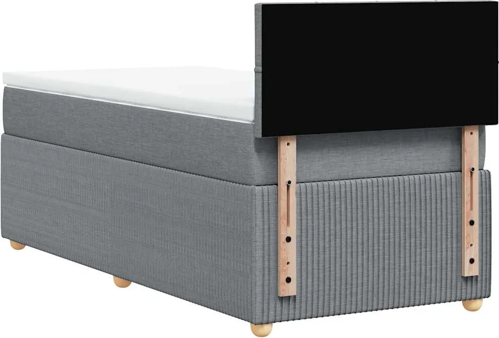 Box spring postel s matrací světle šedá 90x200 cm textil 3287339