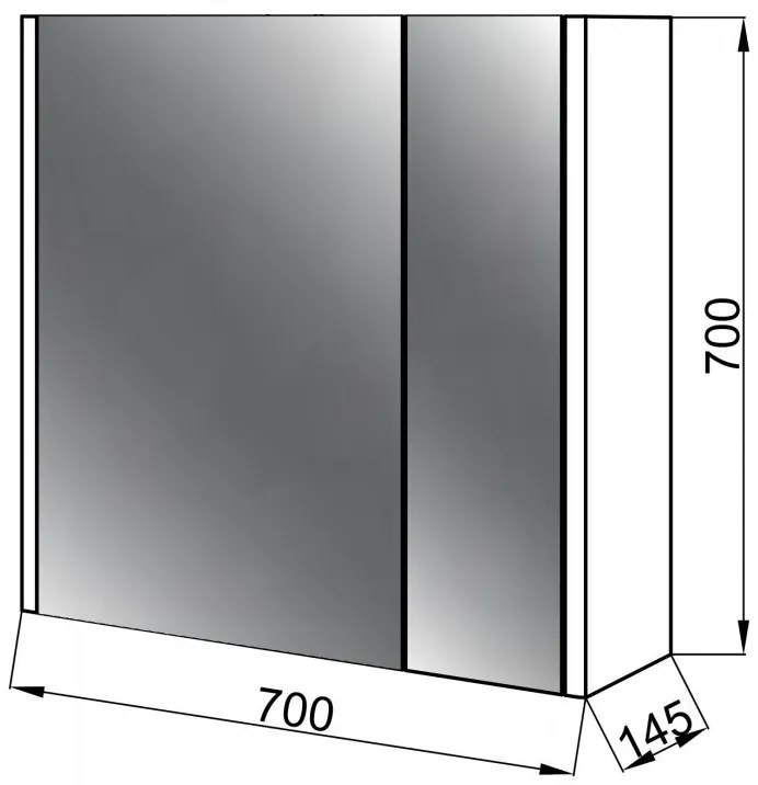 Lavedo Eliba 70 zrcadlová skříňka do koupelny