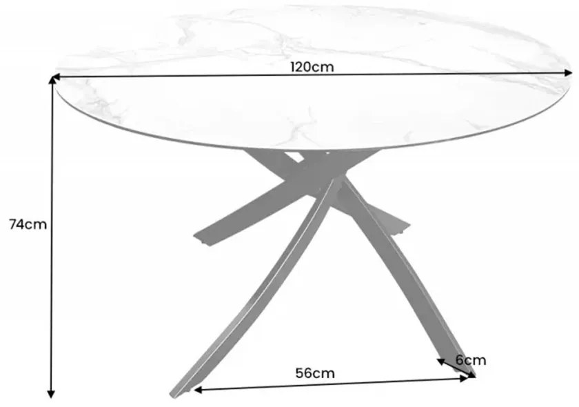 Massive home | Kulatý jídelní stůl ALPINE TAUPE 120 CM keramika