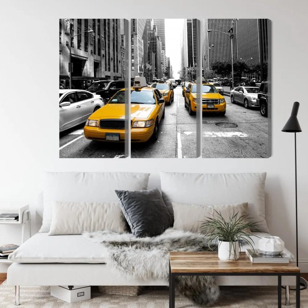 Vícedílný obraz Taxíky V New Yorku Nedostatek Nedostatek Plátno Canvas 180x120