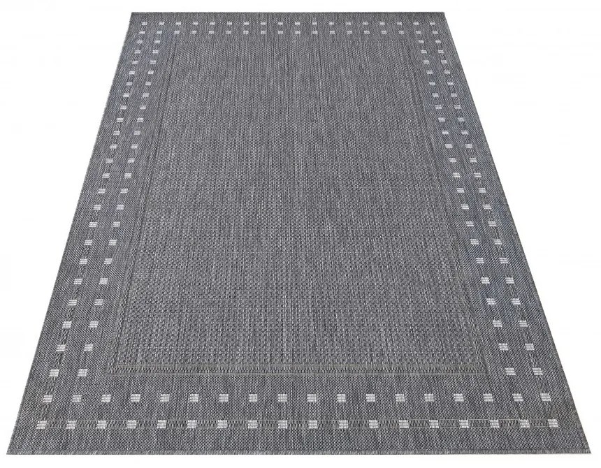 Jednobarevný šedý koberec s geometrickým vzorem Šířka: 120 cm | Délka: 170 cm
