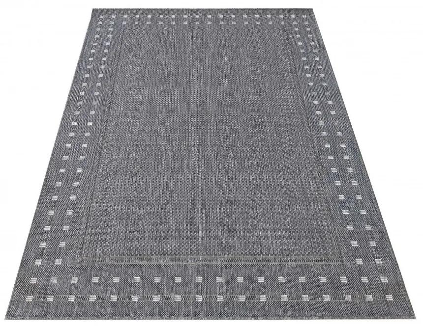 Jednobarevný šedý koberec s geometrickým vzorem Šířka: 80 cm | Délka: 150 cm