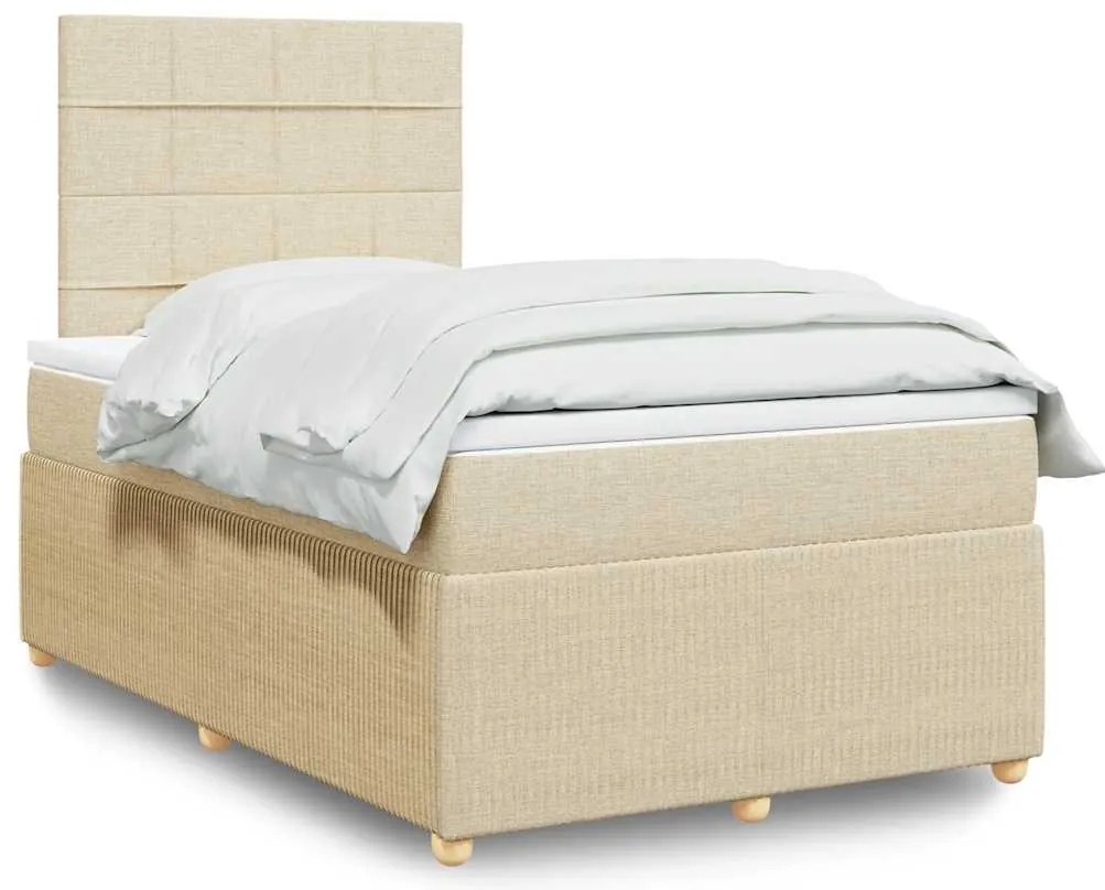 Box spring postel s matrací krémová 120x190 cm textil 3292000