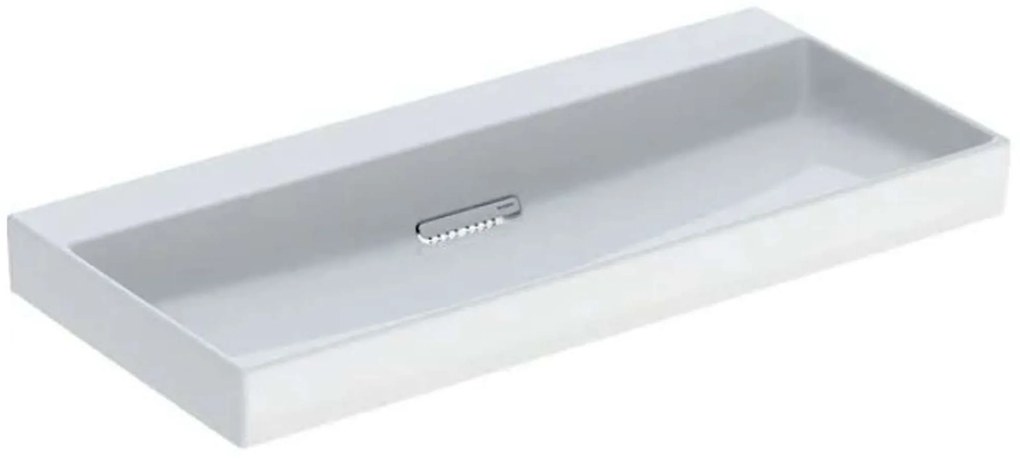 Geberit ONE - Umyvadlo 105x48x14 cm, skrytý přepad, bez otvoru pro baterii, vodorovný odtok, KeraTect, bílá 505.045.00.1