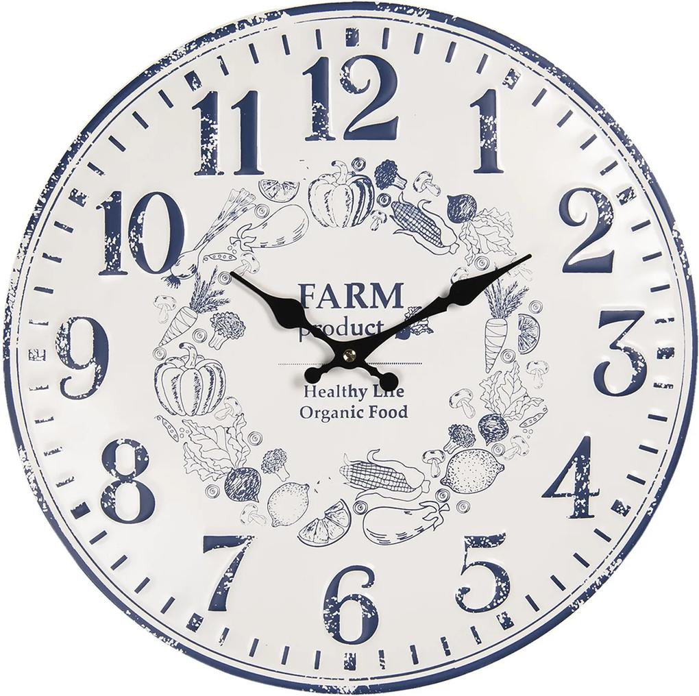 Nástěnné retro hodiny Farm – Ø 40 cm / 1*AA