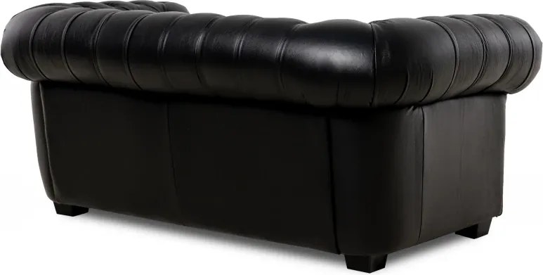 Kožená pohovka CHESTERFIELD - 2P, šedá (Rimini)