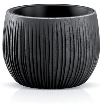 PROSPERPLAST Květináč - BETON BOWL Průměr: 37 cm, Barva: černý beton