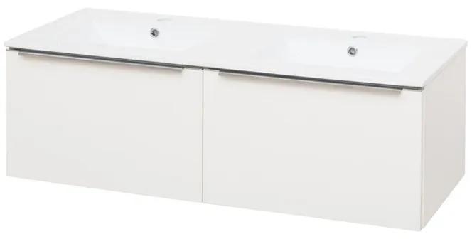 Mereo Mailo, koupelnová skříňka s keramickým umyvadlem 121 cm, bílá - CN518