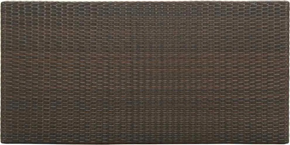 Barový stolek s úložným regálem hnědý 120x60x110 cm polyratan 313475
