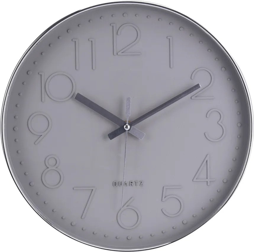Nástěnné hodiny kulaté, barva šedá Ø 30 cm