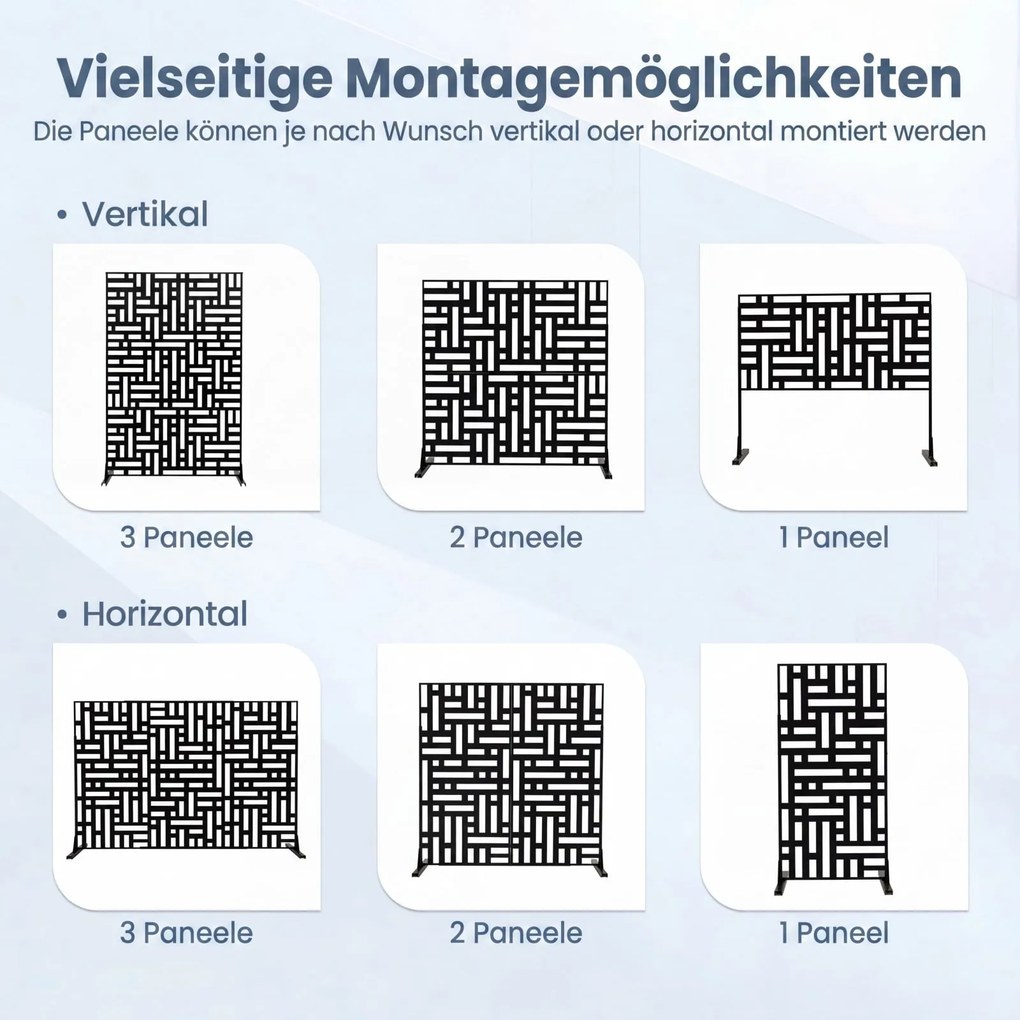 Costway Zástěna na ochranu soukromí Kovová venkovní zástěna se stojanem