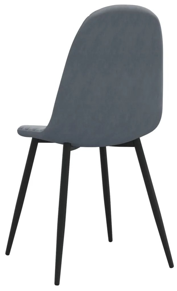 Jídelní židle 4 ks tmavě šedé samet - Default Title