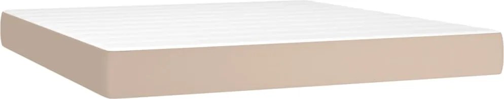 Box spring postel matrace a LED cappuccino 180x200cm umělá kůže 3135842