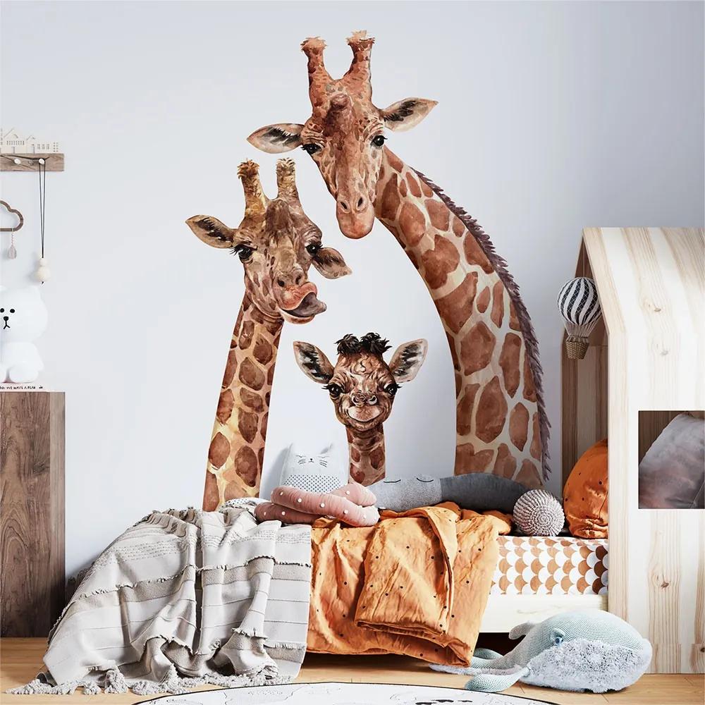 Gario Dětská nálepka na zeď Giraffes - rodina žiráf Rozměry: XL