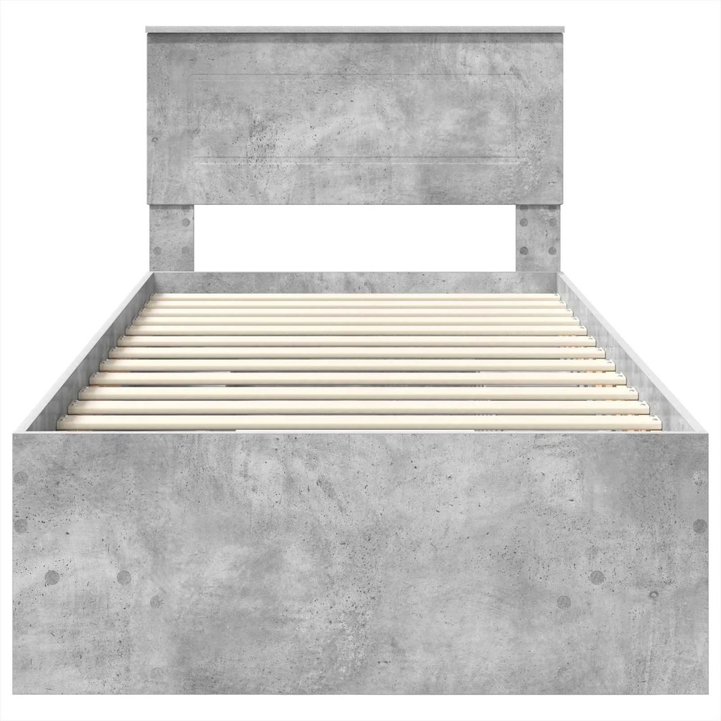 Rám postele s čelo Betonově šedá 120 x 123 cm Kompozitní dřevo 3408882
