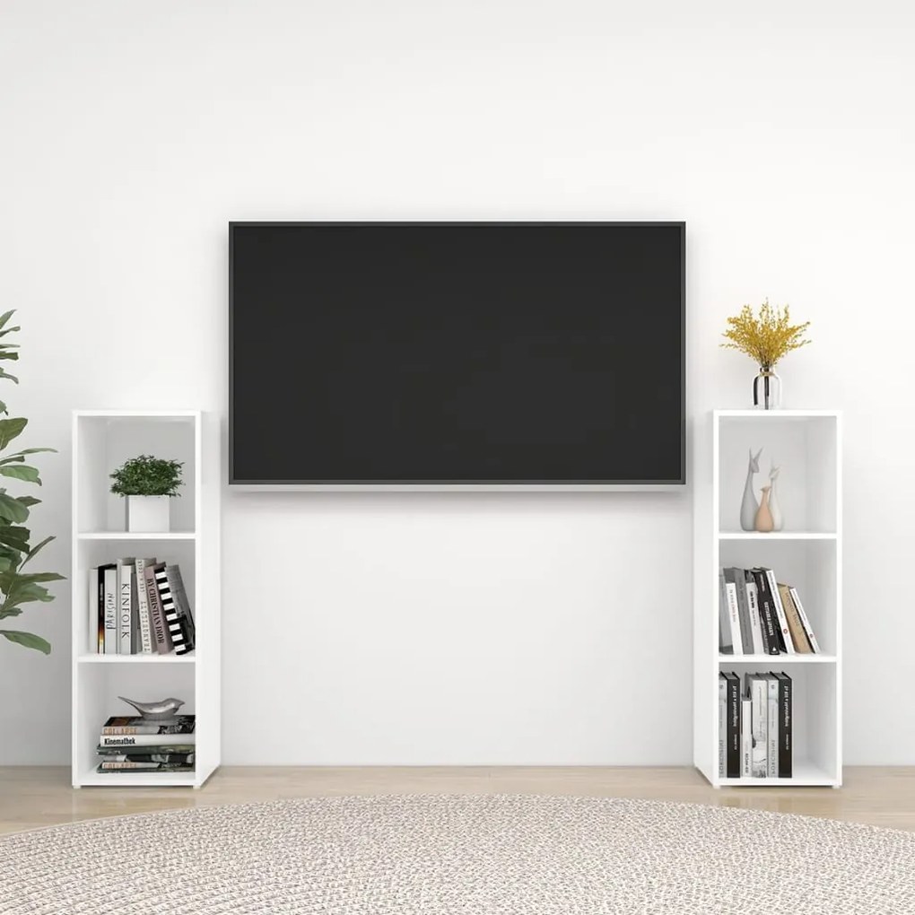vidaXL Marketos TV skříňky 2 ks bílé 107 x 35 x 37 cm dřevotříska