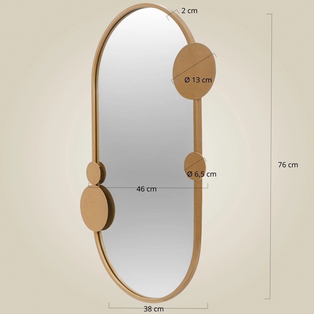 Nástěnné zrcadlo SAANA s geometrickými ozdobami, 76 x 50 cm