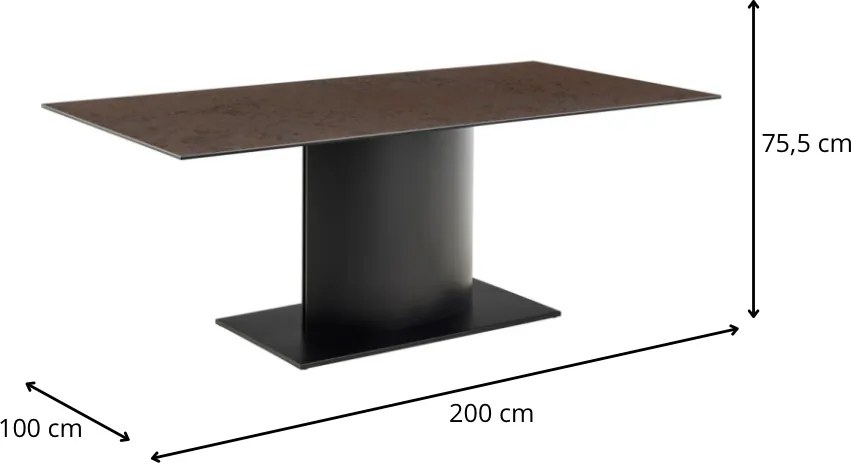 Jídelní stůl Marbella 200 cm hnědý/černý