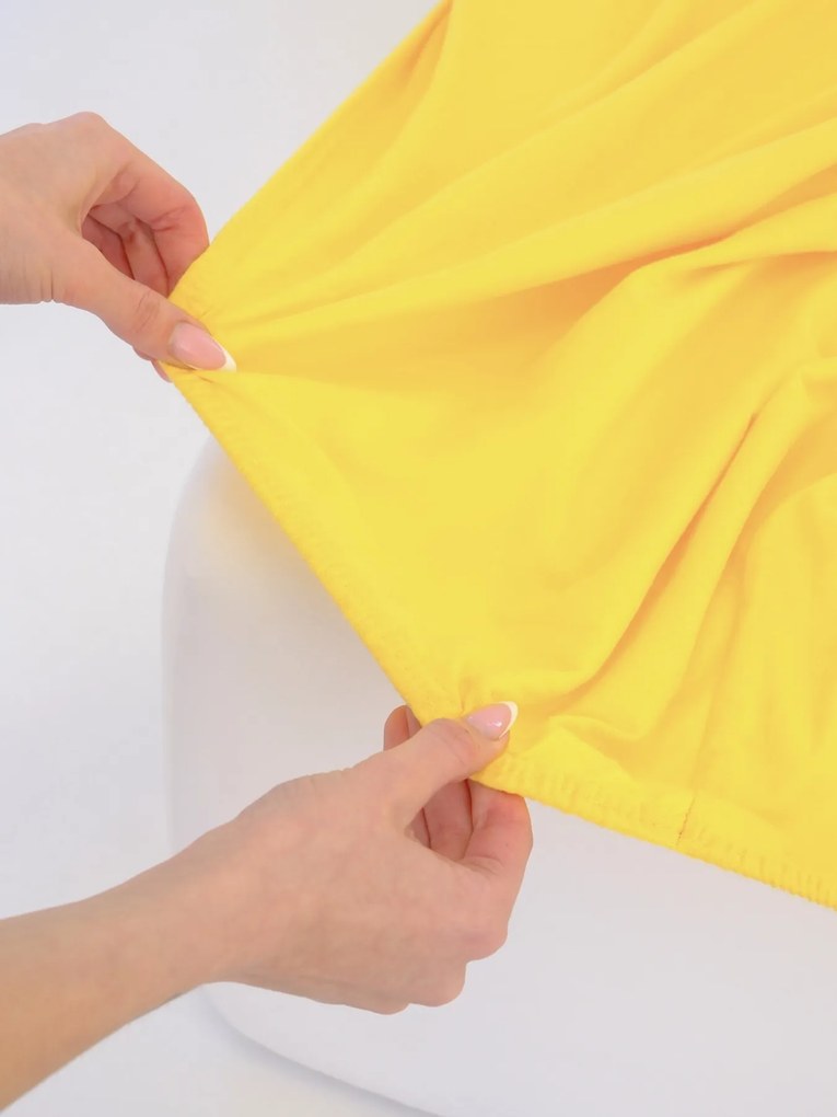 MK Lůžkoviny Jersey prostěradlo do postýlky Classic 60 x 120 cm – žlutá