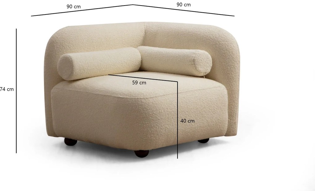 Hanah Home Křeslo VICTORIA krémové 859FTN2042