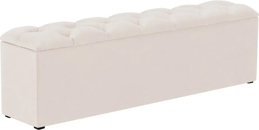 Béžový otoman k posteli s úložným prostorem Kooko Home Manna, 47 x 200 cm