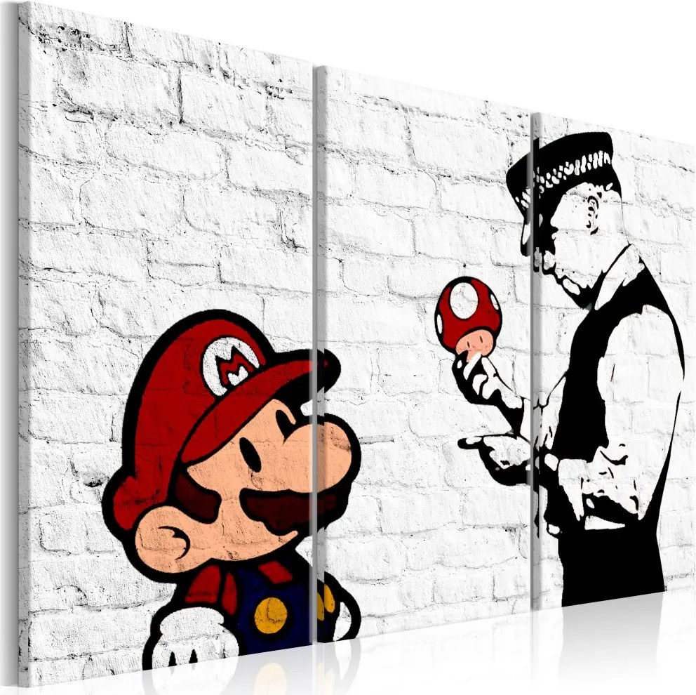 Obraz na plátně Bimago - Mario Bros (Banksy) 120x80 cm