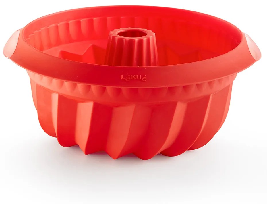 Silikonová pečicí forma na bábovku 22 cm Lekue Deep Savarin | červená