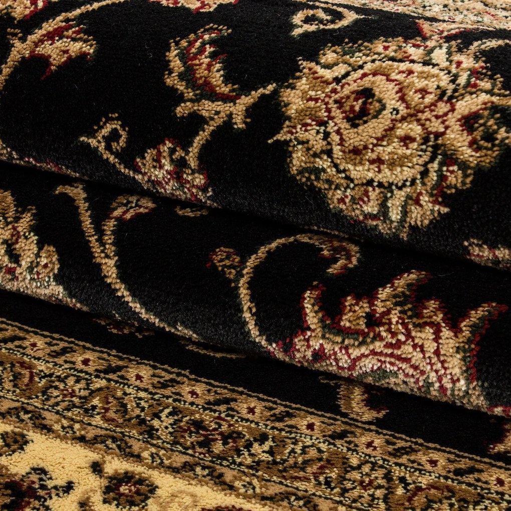 Ayyildiz, Kusový koberec Marrakesh 210 black, 80x150, černá, kancelář
