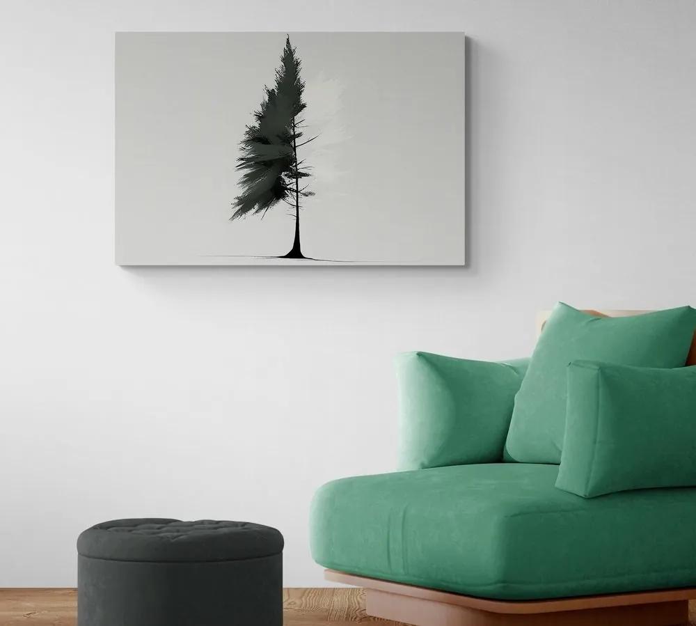 Obraz minimalistický jehličnatý strom - 90x60