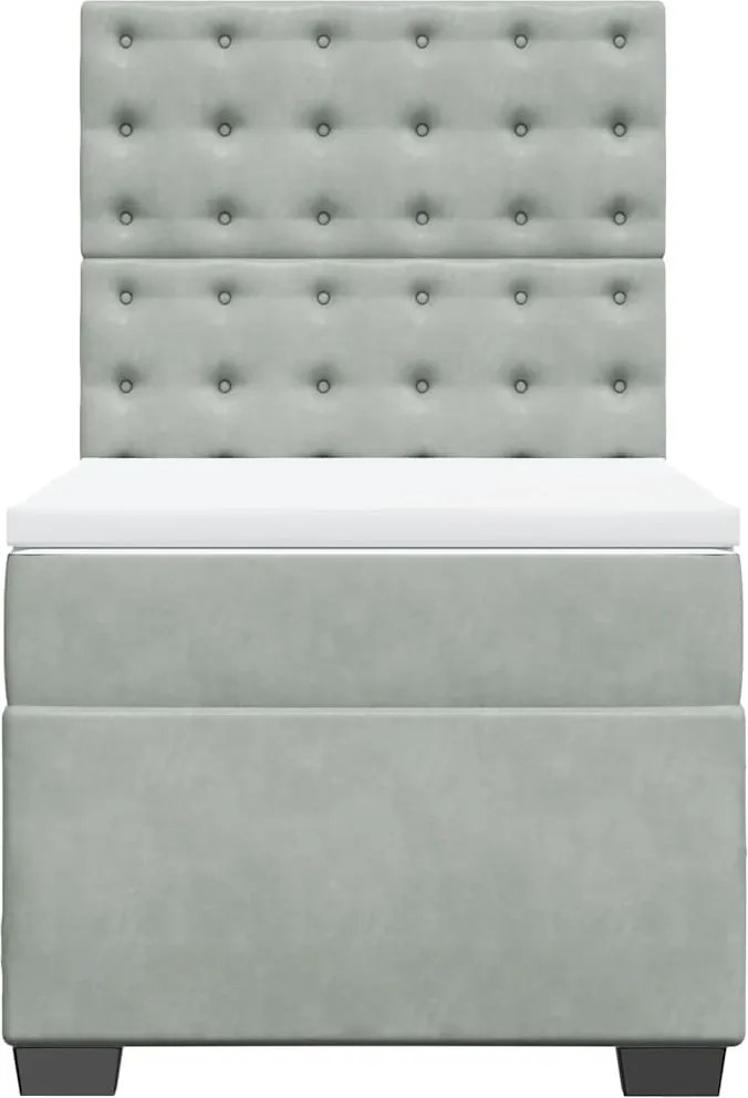 Box spring postel s matrací světle šedá 80 x 200 cm samet 3293074