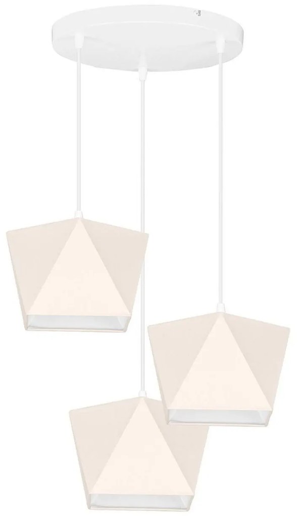 Závěsné svítidlo Diamond, 3x textilní stínítko (mix 6 barev), (výběr ze 3 barev konstrukce), o