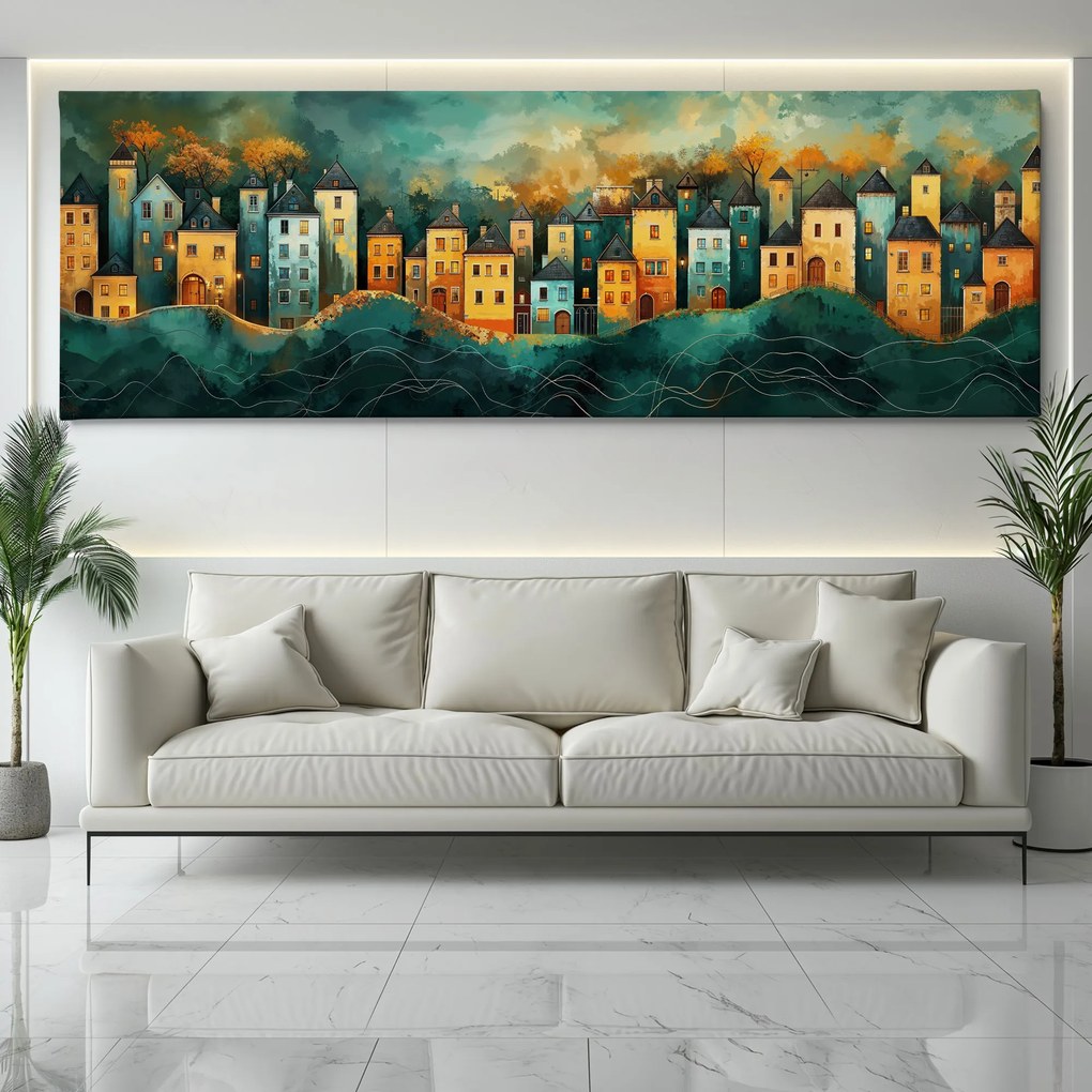Obraz na plátně - Krásné pozdravy z Verdeville FeelHappy.cz Velikost obrazu: 120 x 40 cm