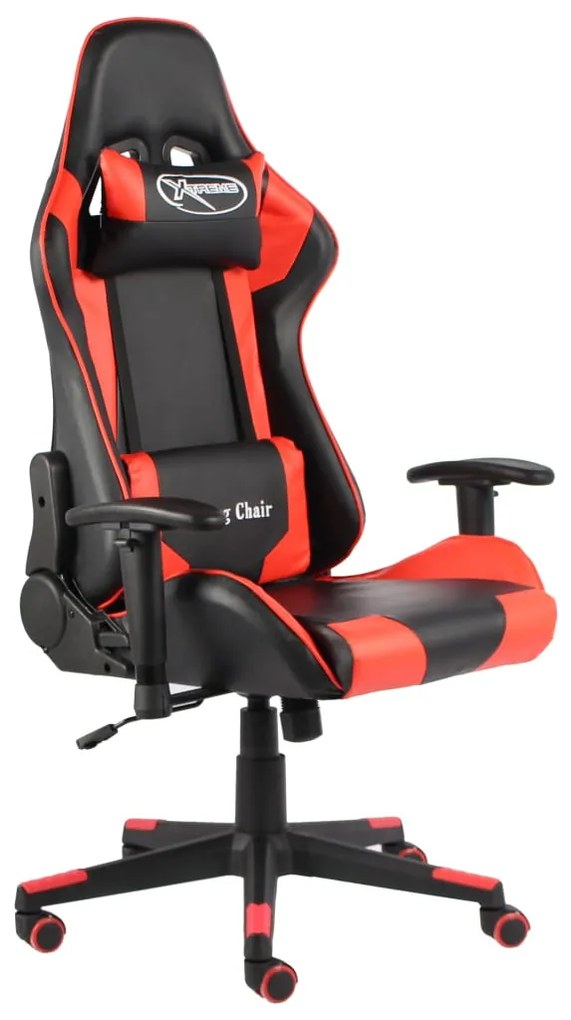 20491 vidaXL Otočná herní židle červená PVC