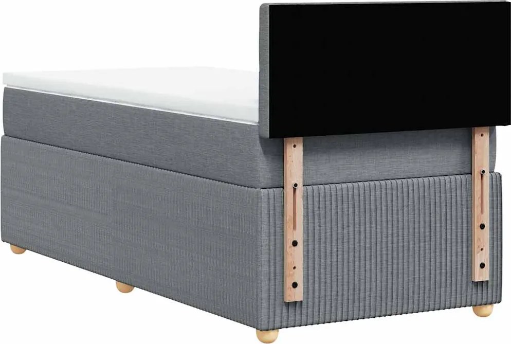 Box spring postel s matrací světle šedá 90x200 cm textil 3287353