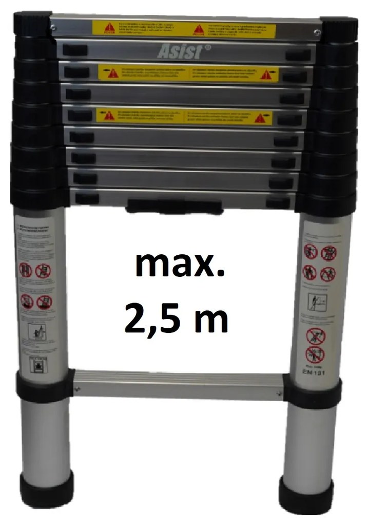 Asist AR99-6250 Teleskopický žebřík-štafle Alu, 2,5 m