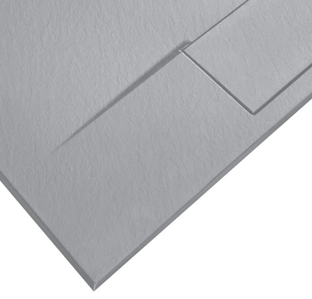 Rea Bazalt, sprchová vanička 90x90x2, 5 cm + nízký sifon, šedá, REA-K4105