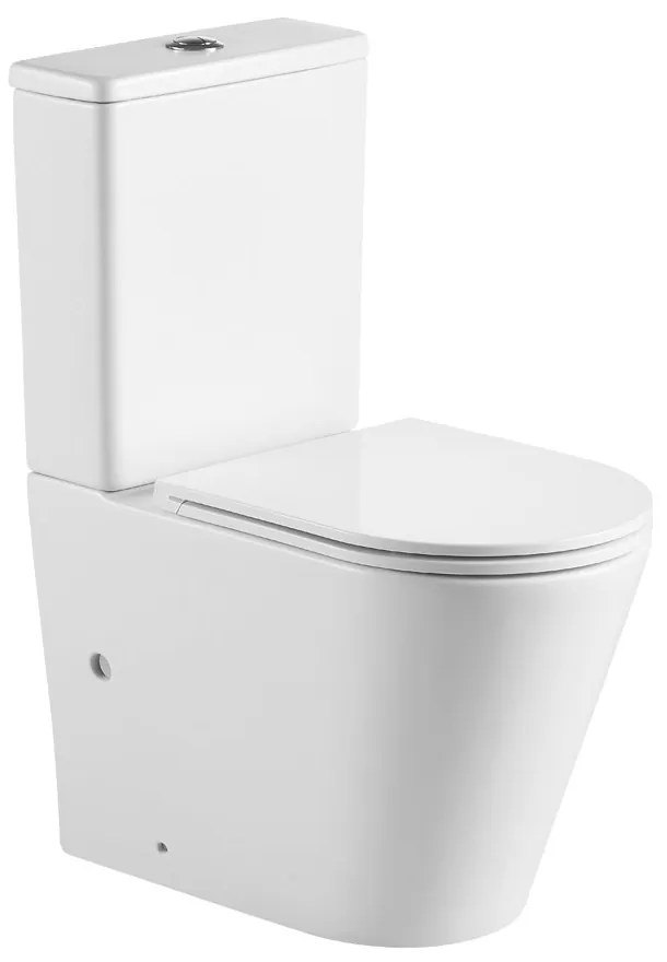 Mereo WC kombi 395 x 840 x 620 mm Smart Flush Rimless spodní/zadní odpad vč. sedátka bílá VSD91T1