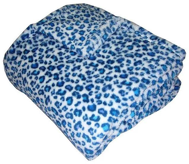 Super soft deka Safari Gepard modrý 150/100