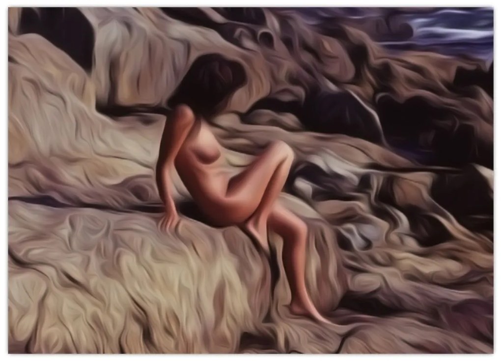 Skleněný obraz - Malba ženy (70x50 cm)