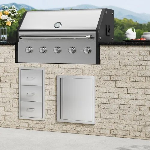 BBQ přístupová dvířka, 457 × 533 mm, jednoduchá venkovní kuchyňská dvířka