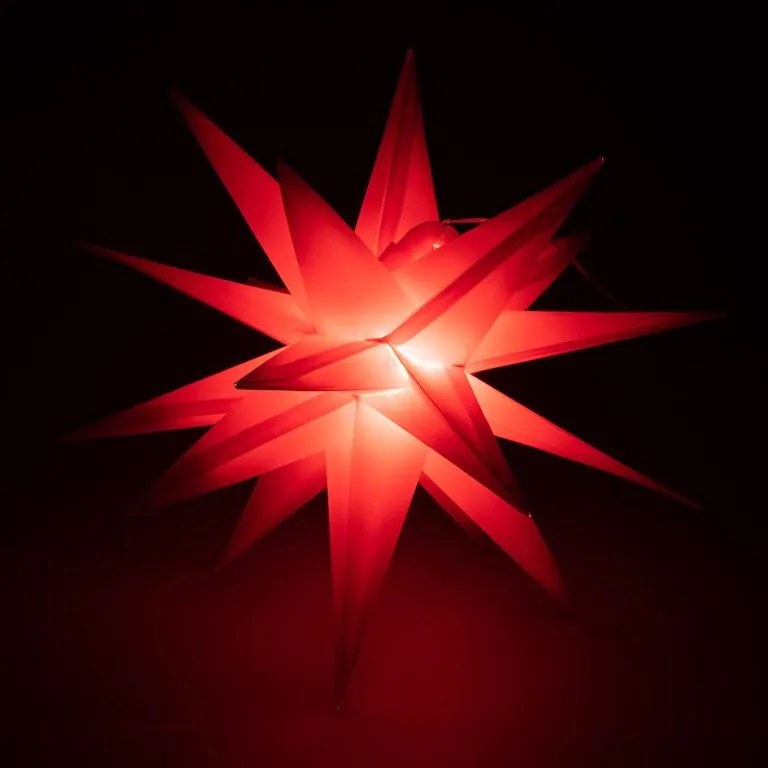 Nexos  67071 Vánoční dekorace hvězda s časovačem - 10 LED, 35 cm, červená