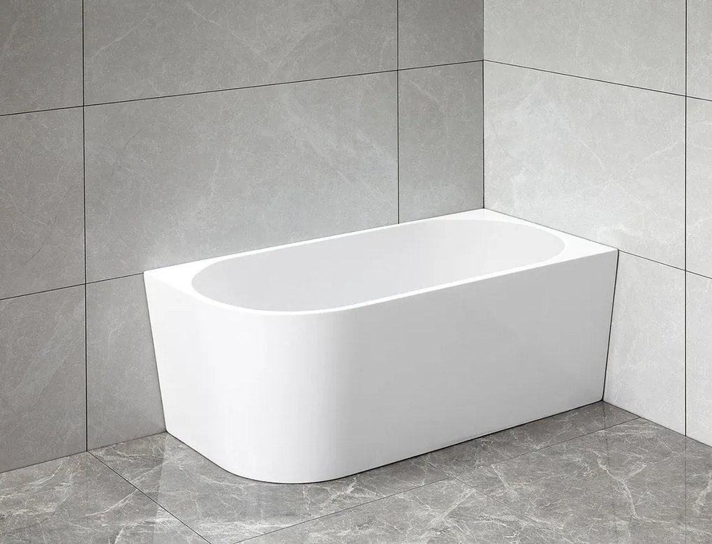 Aqualine Aqualine, TIBERA R rohová stojící vana 140x70cm, bílá, E1055