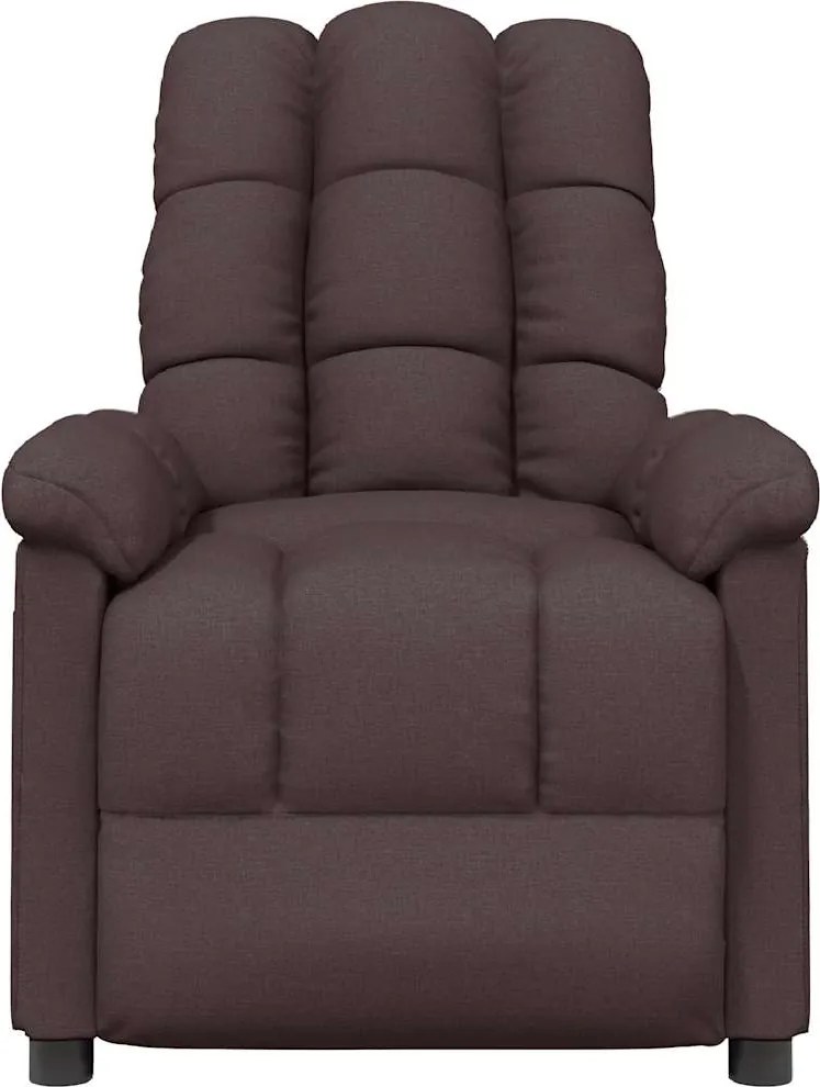 Polohovací křeslo tmavě hnědé textil 289801