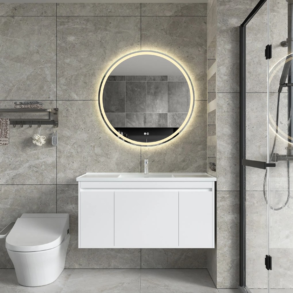 Erga Carla, kulaté LED zrcadlo 80cm, 1840 lm, 3 barvy světla, ERG-V01-208-8080